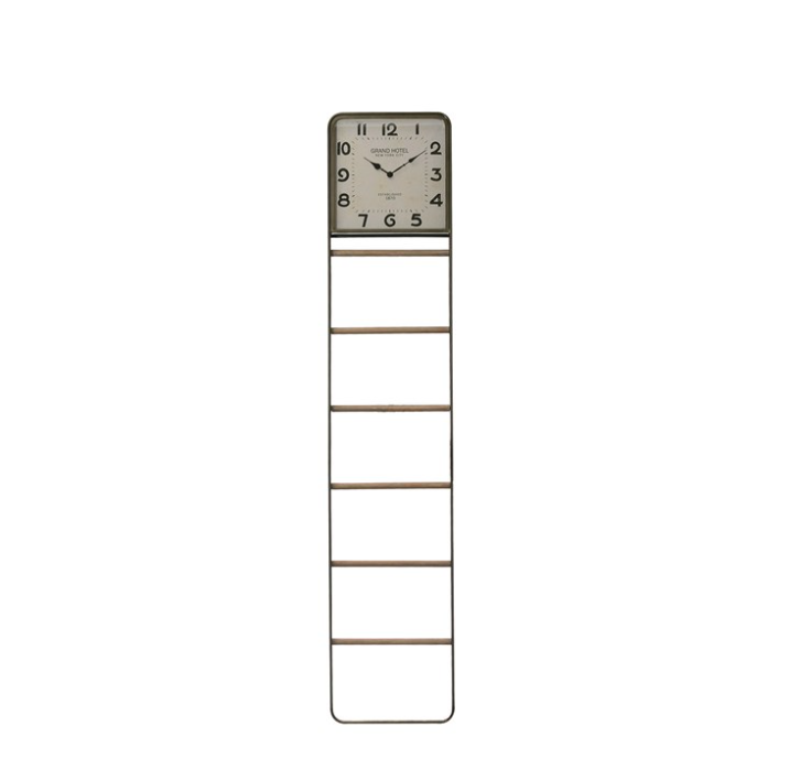 Metal & Wood 6-Tier Ladder w/ Clock | The Shed On Third